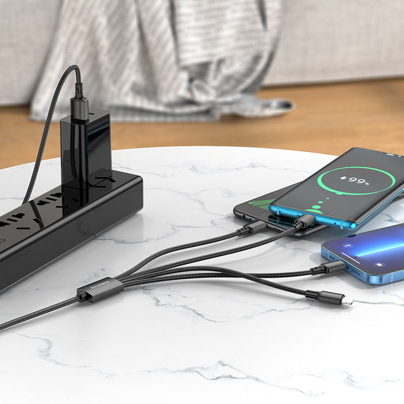 Borofone Cable Bx72 4 In 1 Usb To Type C Micro Usb 2xlightning 2