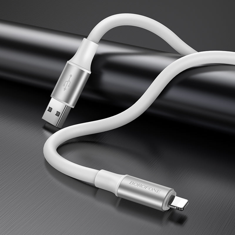 Borofone Cable Bx82 Bountiful Usb To Lightning 2 4a 1 Metre White