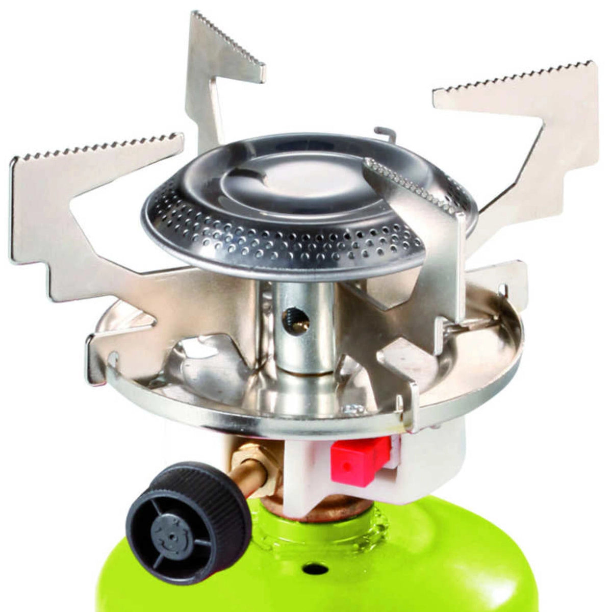 Gas camping stove with punctured gas cartridges FOCUS piezo igniter 1 ...