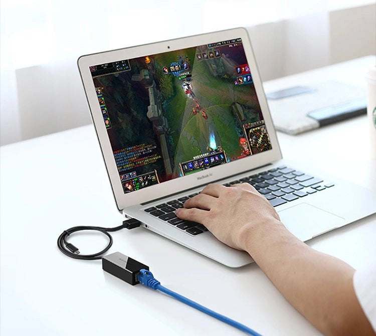 Ugreen external network adapter RJ45 - USB 2.0 100 Mbps Ethernet black ...