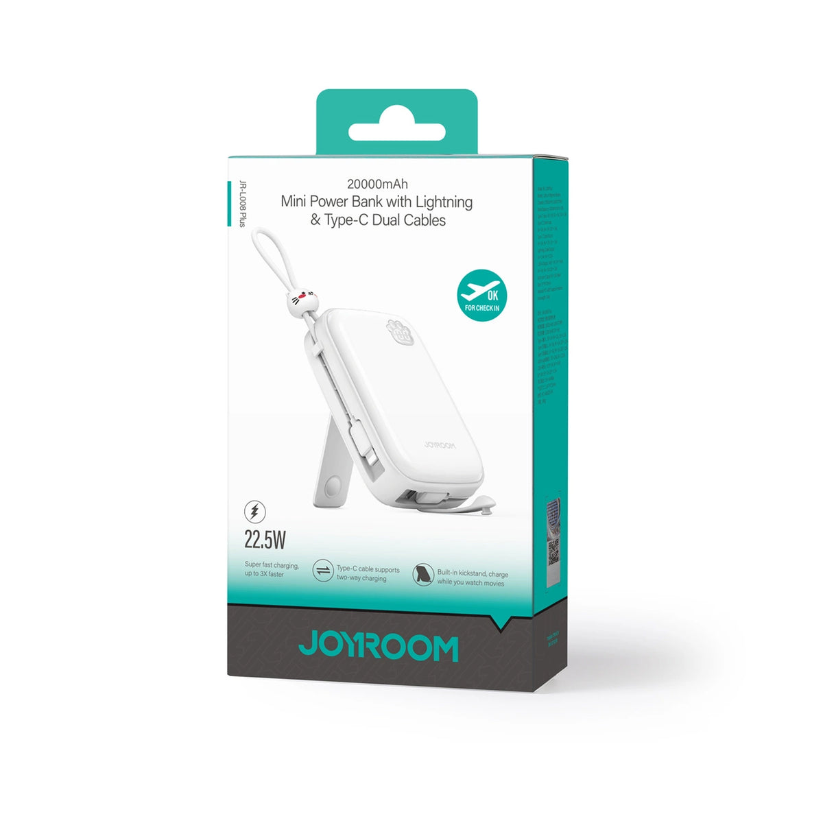 Powerbank Joyroom JR-L008 Plus Cutie Series 22.5W 20000mAh with stand ...