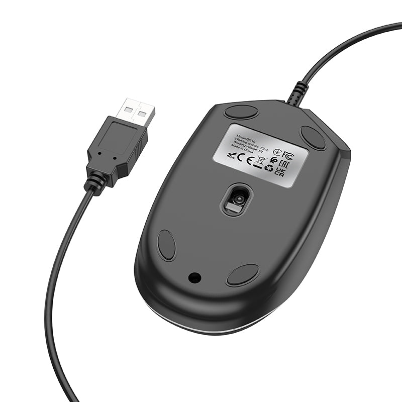 Borofone Computer mouse BG10 Soaring wired black – TopMag