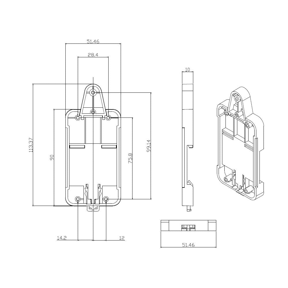 Sonoff DR mounting bracket for the DIN glass to the switchboard (IM180 ...