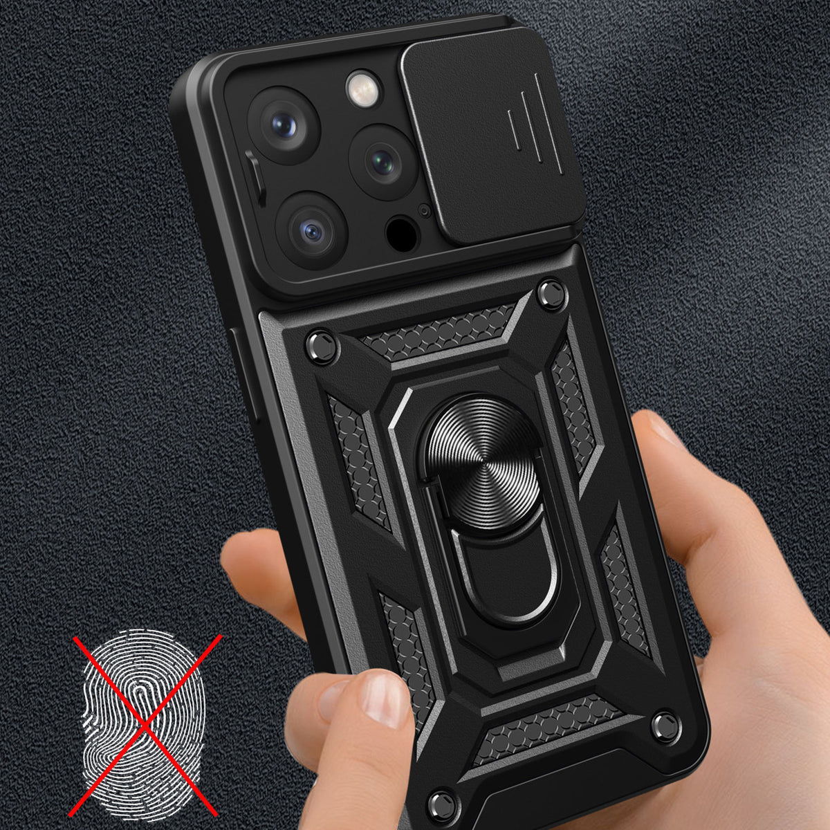 Armor Camshield Case with Stand and Camera Cover for iPhone 15 Pro Max ...