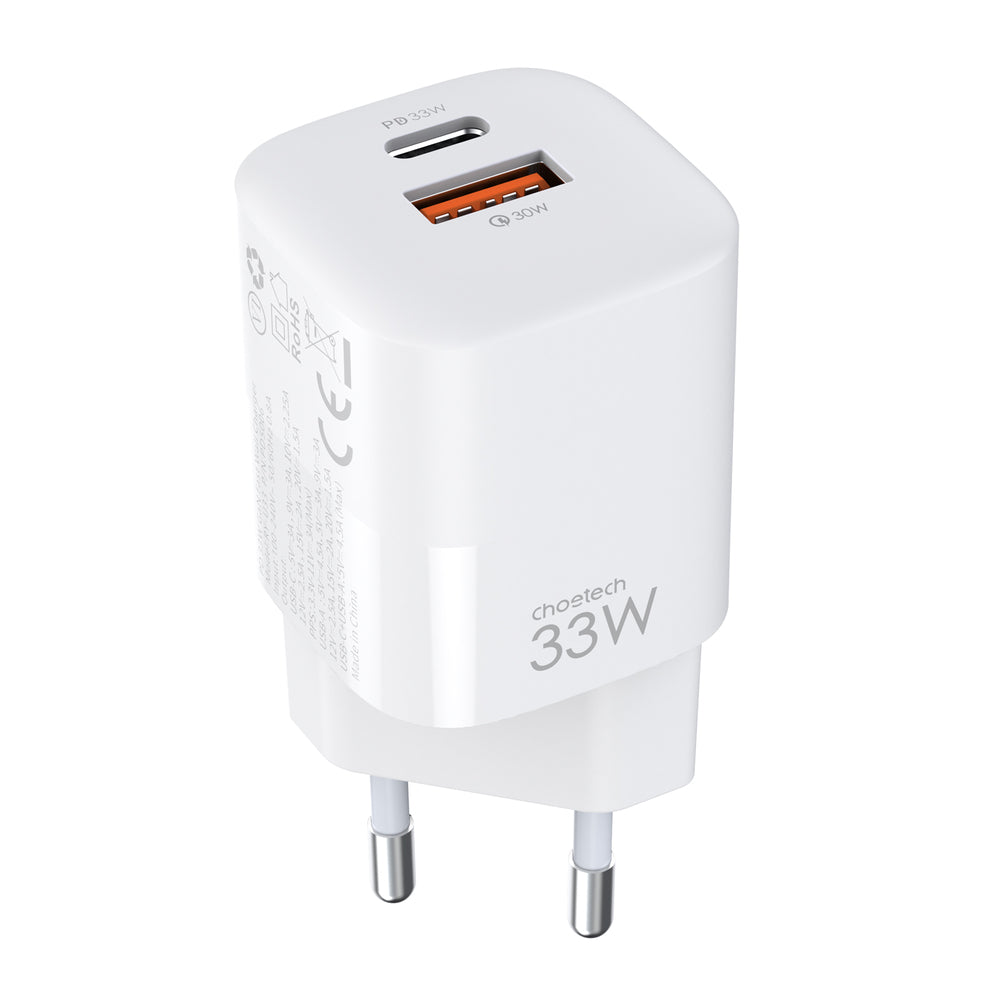 Choetech Fast USB Wall Charger USB Type C PD QC 33W white (PD5006) – TopMag