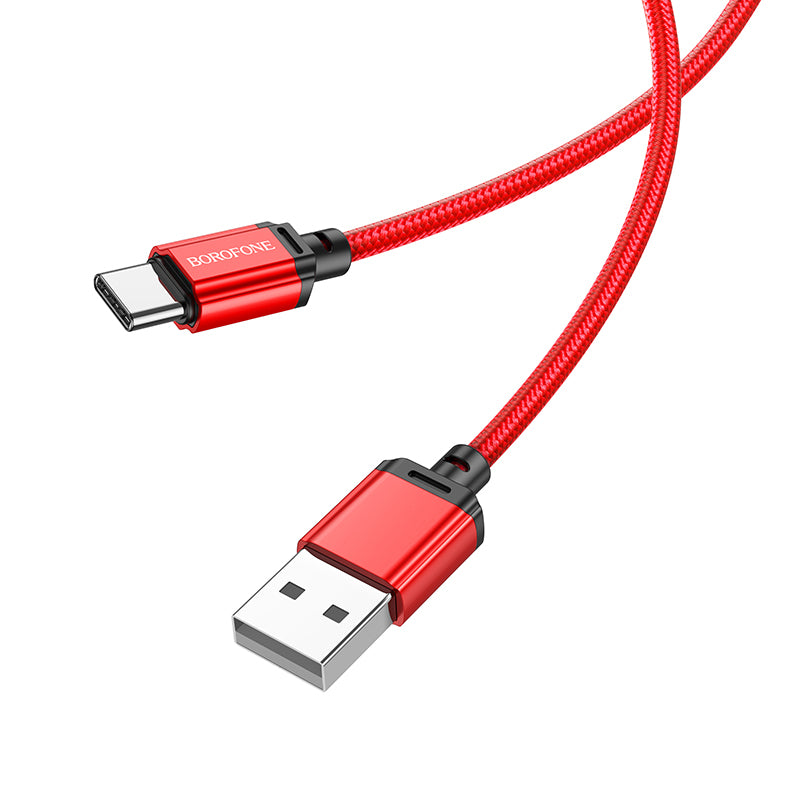 Borofone Cable BX87 Sharp - USB to Type C - 3A 1 metre red – TopMag