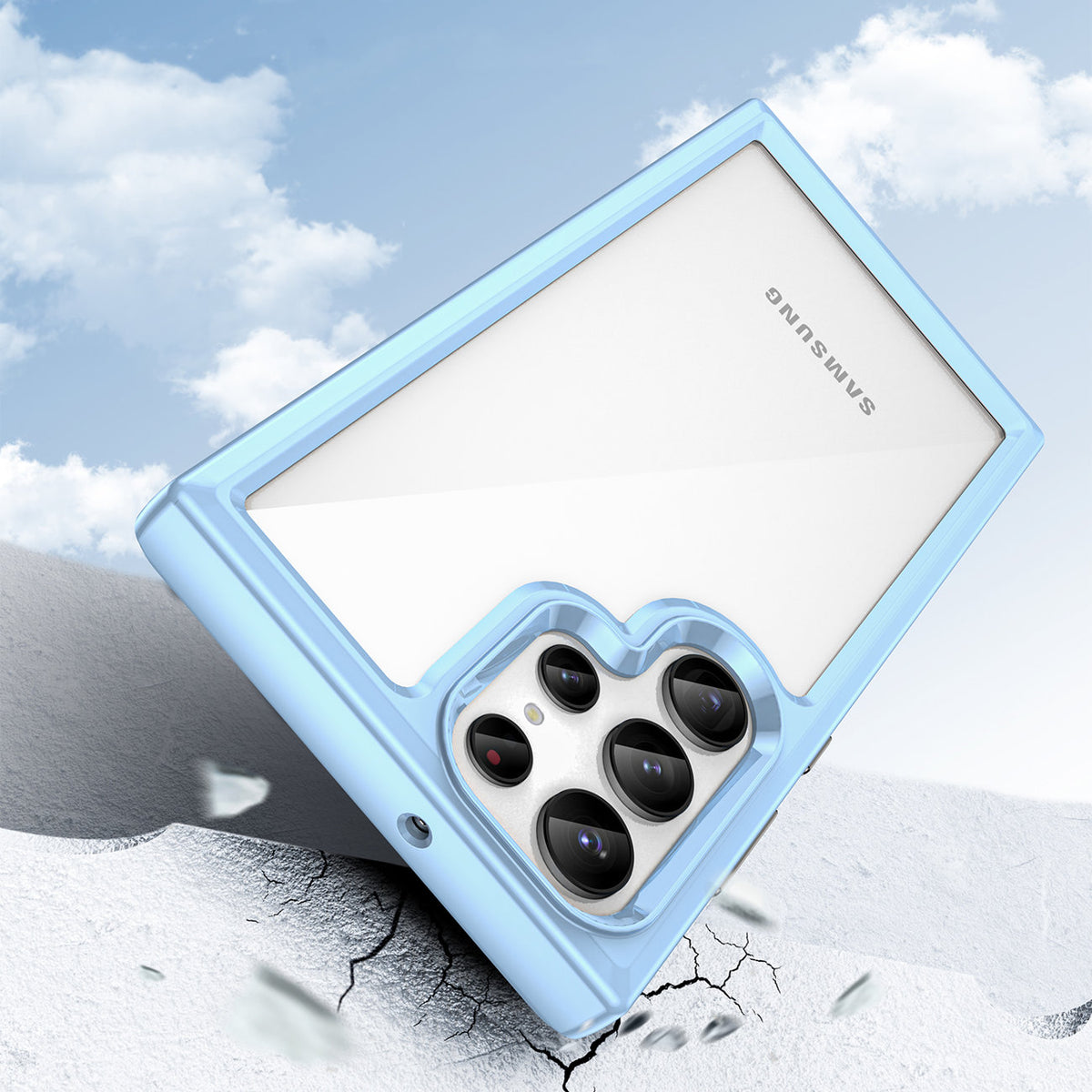 Samsung Galaxy S23 Ultra Outer Space reinforced гръб с рамка - син – TopMag