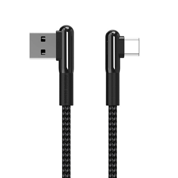 REMAX Cable Soldier RC-155a - USB to Type C - angled 3A 1 metre Black ...